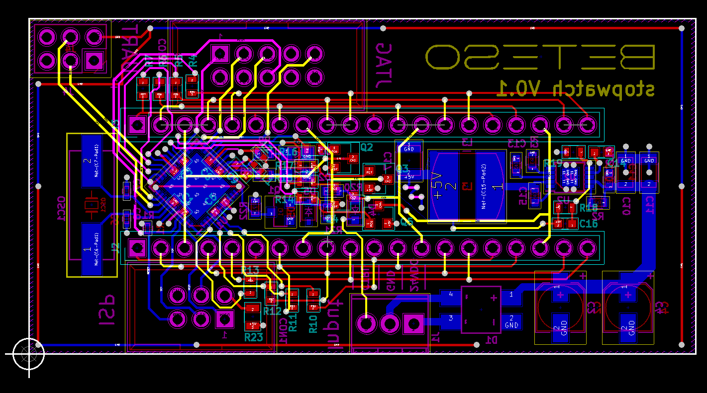 Stopwatch with digital display in KiCad - development project of BETESO ...